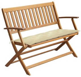 3064256 vidaXL Zahradní lavice s poduškou 120 cm masivní akáciové dřevo