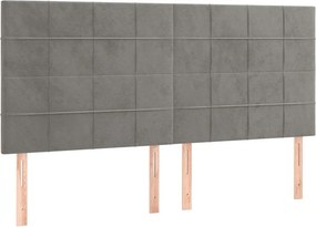 Box spring postel s matrací světle šedá 200x200 cm samet 3132699