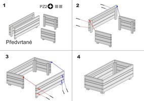 AMADEA Dřevěný designový vyvýšený záhon bez nádoby uvnitř, 76x43,6x24cm