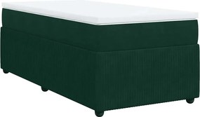 Box spring postel s matrací tmavě zelená 80 x 200 cm samet 3285605
