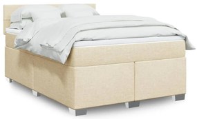 Box spring postel s matrací krémová 140x200 cm textil 3285916