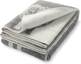 Wooline Vlněná deka s motivem kudrnatého beránka, šedá