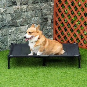 PawHut Psí Postel, Venkovní Psí Sofa, Postel pro Mazlíčky, Spací Místo, Kočičí Postel, Psí Postel, 92 x 76 x 18 cm, Černá