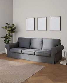 Potah na pohovku IKEA Ektorp 3-místná, nerozkládací barva šedá látka pletený vzor