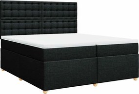 Box spring postel s matrací černá 200x200 cm textil 3293703