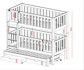 Legno Dětská patrová postel Aga borovice Rozměr (cm): 80x180