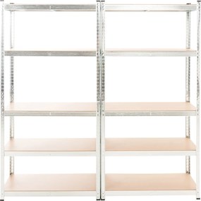 Sada 2 ks zásuvný regál G 90x40x180 cm – stříbrná