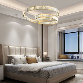 Toolight Toolight, LED závěsné svítidlo 60cm, 72W, 3500lm, APP1767-CP, zlatá, OSW-04343