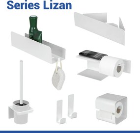 Silikonový WC kartáč, nástěnný LIZAN, WENKO, bílý