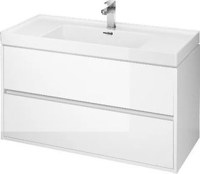 Cersanit Crea - závěsná skříňka s umyvadlem 100cm, bílý lesk, S924-021+K114-018