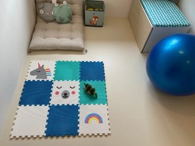 Vylen Pěnová puzzle podlaha 9 dílů MODRO-BÍLÁ do dětského pokoje