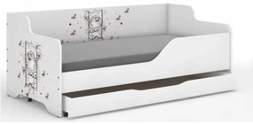 Dětská postel holčička s motýly 160x80 cm