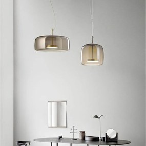 Toolight - LED závěsné svítidlo ze skla Amber APP613-1CP, zlatá, OSW-03895