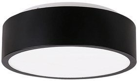 CLX Stropní koupelnové LED osvětlení NOLA, 12W, denní bílá, 32cm, kulaté, černé, IP44 13-75147