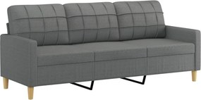 3místná pohovka s podnožkou tmavě šedá 180 cm textil 3201002