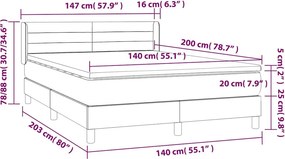 Box spring postel s matrací černá 140x200 cm samet 3131023