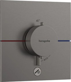 Hansgrohe ShowerSelect Comfort E, termostat pod omítku pro 1 spotřebič a další výtok, kartáčovaný černý chrom, HAN-15575340