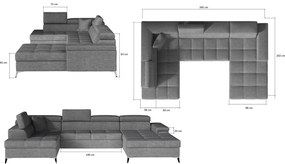 Eltapmeble Rohová rozkládací sedací souprava Eduardo - Monolith 77 / Monolith 84 (barva potahu) - pravá