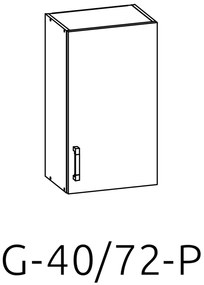 G-40/72 P (L) horní skříňka kuchyně Hamper Zvolte stranu: levé provedení, Barva korpusu skříněk: Bílá alpská, Barva dvířek: Taback
