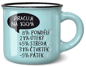 Minihrníčky Mini hrneček na kávu Pracuji na 100 %