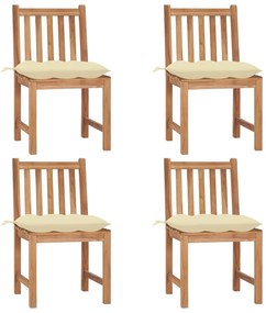 Zahradní židle 4 ks s poduškami masivní teak 3073105