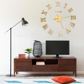 3D nástěnné hodiny moderní design zlaté 100 cm XXL 325160