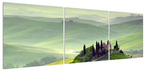 Obraz domku v krajině (150x50 cm)