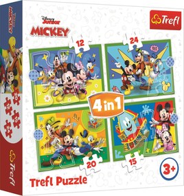 Puzzle trefl puzzle mickeyho klubík: s přáteli 4v1 (35,48,54,70 dílků)