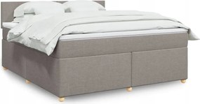 Box Spring Postel S Matrací Textil Taupe Hladký design 180 x 200 cm