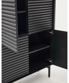 Černá skříňka v dekoru dubu 104,5x144x40 cm Lenon – Kave Home