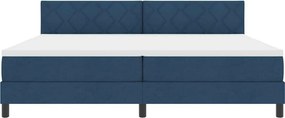 Postel s boxspringem s čelo Modrá 200 x 200 cm textil 3338796