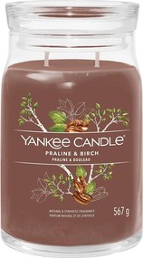 Yankee Candle vonná svíčka Signature ve skle velká Praline & Birch 567g