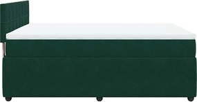 Box spring postel s matrací tmavě zelená 160x200 cm samet 3290085