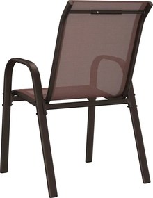 Stohovatelné zahradní židle 2 ks hnědé textilenová tkanina 318779