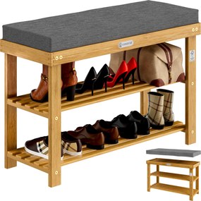 Lavice s botníkem certifikace FSC® z akáciového dřeva 70x33x48cm