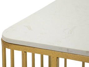 Designový konferenční stolek Kehlani 90 cm bílý / zlatý