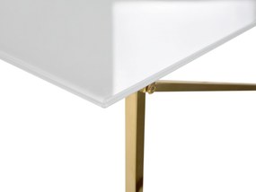 Konferenční stolek bílý se stříbrnou EMPORIA Beliani