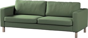 Potah na pohovku IKEA  Karlstad 3-místná, nerozkládací, krátký barva zelená látka pletený vzor