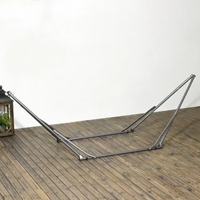 Stojan na houpací síť Outsunny skládací stojan na houpací síť a věšák na oblečení 2 v 1 s nosností až 120 kg 290 x 92 x 88 cm pro zahradu a terasu | …