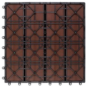 Deuba WPC dlaždice - sada 11 ks, 30x30 cm klasická terakota