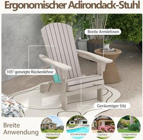 Costway Židle Adirondack skládací Židle Adirondack vyrobená ze dřeva zahradní