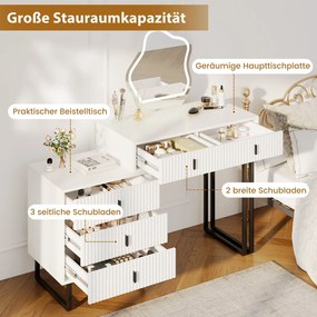 Costway Toaletní stolek se zrcadlem a osvětlením Make-up s 3 světelnými režimy