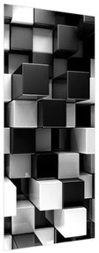 Samolepící fólie na dveře Černobílé 3D kostky 95x205cm ND2821B_1GV