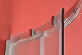 ARTTEC Sprchový kout čtvrtkruhový BRILIANT 80 x 80 x 208 cm chinchilla sklo s vaničkou z litého mramoru LINEA a panelem PAN04684