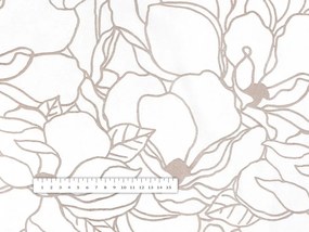 Biante Bavlněný závěs Sandra SA-268 Béžové designové květiny na bílém 140x250 cm