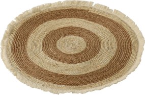 Přírodní kulatý koberec VELOR DUO ⌀ 70 cm, béžový/hnědý