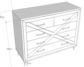 Komoda COMFORT 100x80 cm hnědá/černá