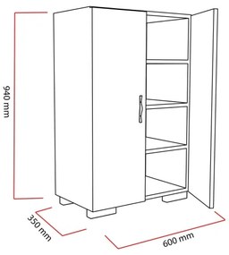 Botník MADA 94x60 cm bílá