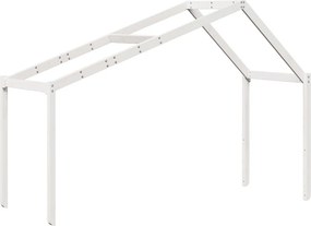 Patrová postel se střechou bílá 80x200 cm masivní borové dřevo 3282042