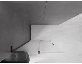 Mexen Velar L, posuvná sprchová zástěna Walk-in 100 x 200 cm, 8mm sklo námraza, černá matná, 871-100-003-33-70